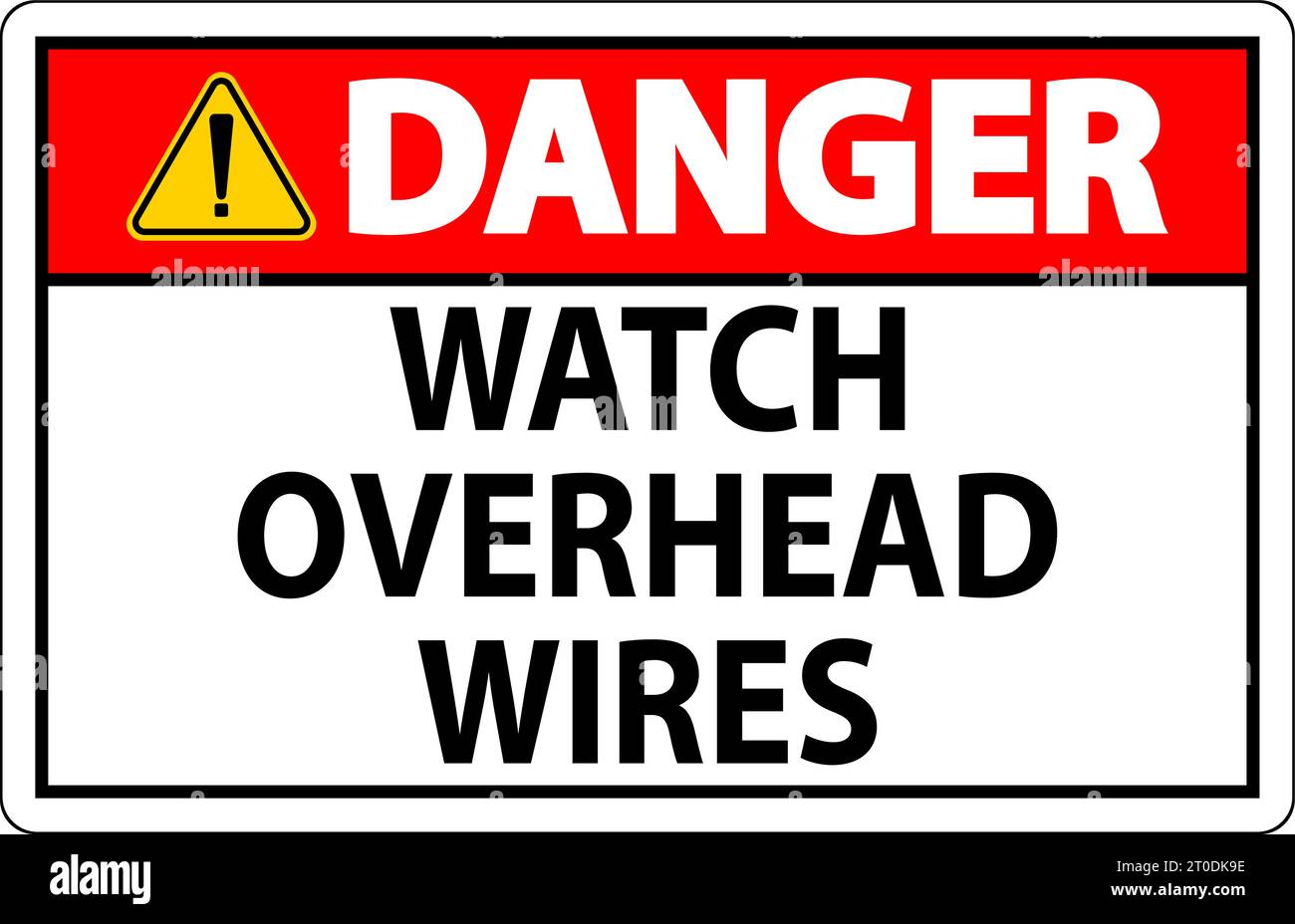 Danger Sign Watch Overhead Wires Stock Vector Image & Art - Alamy