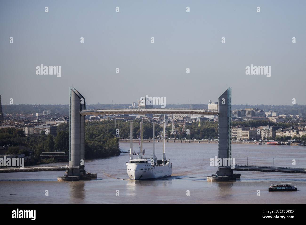 Picture, taken on October 6, 2023, shows the 121-metre long cargo ship ...