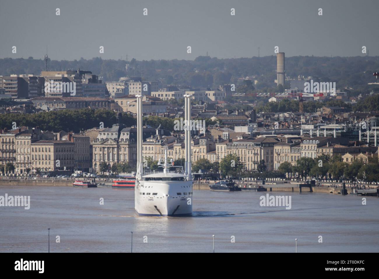 Picture, taken on October 6, 2023, shows the 121-metre long cargo ship ...