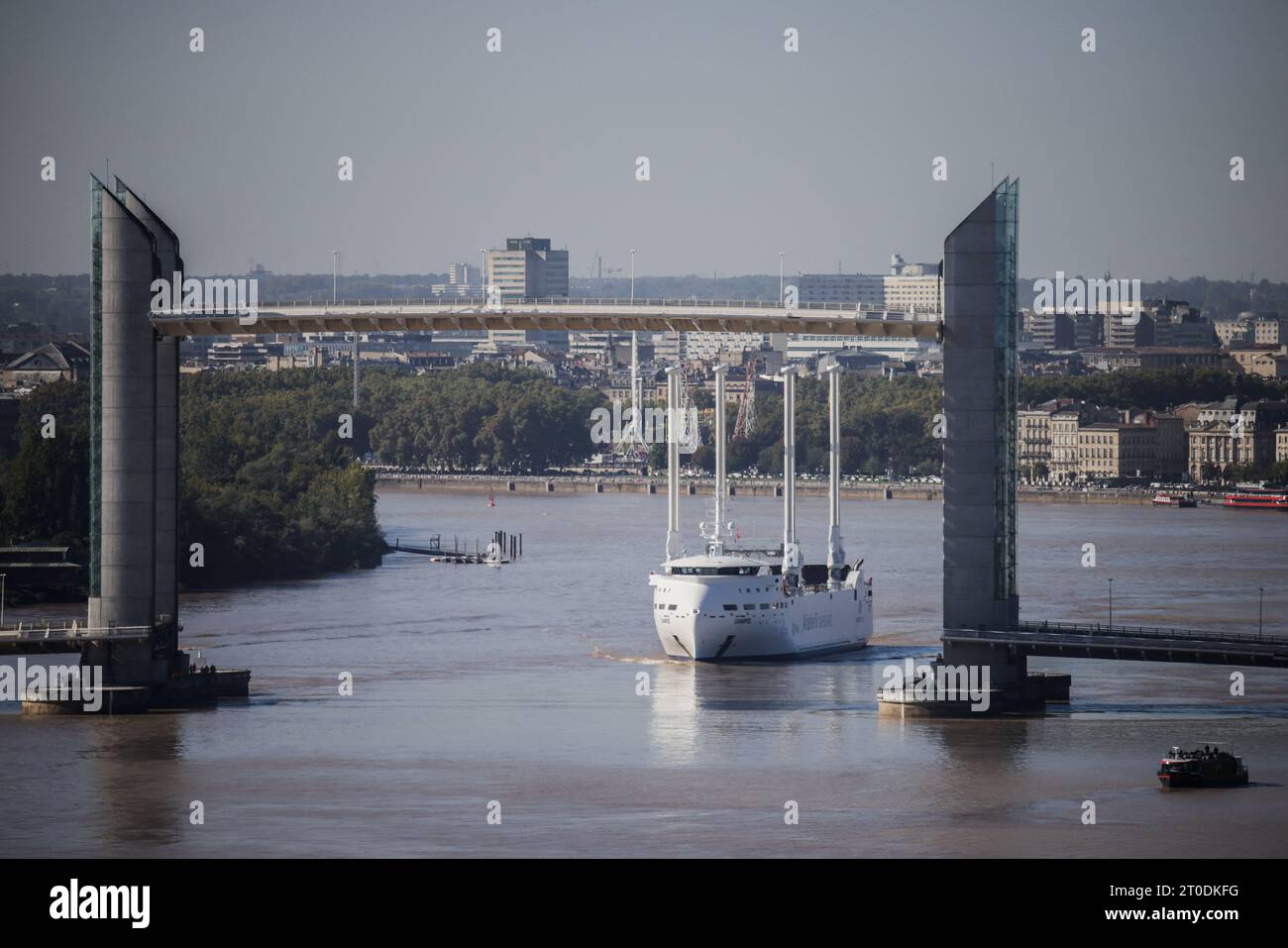 Picture, taken on October 6, 2023, shows the 121-metre long cargo ship ...