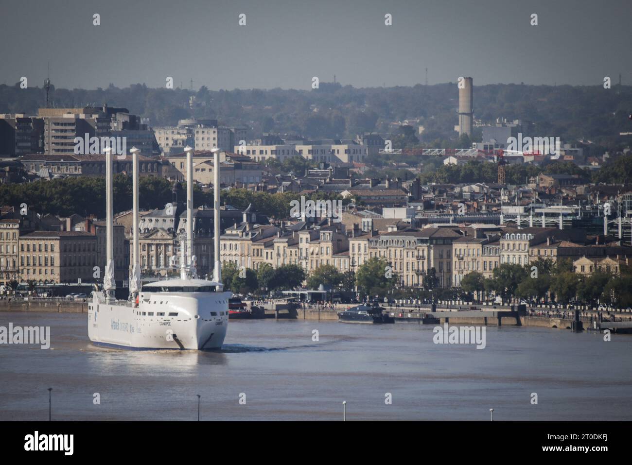 Picture, taken on October 6, 2023, shows the 121-metre long cargo ship ...