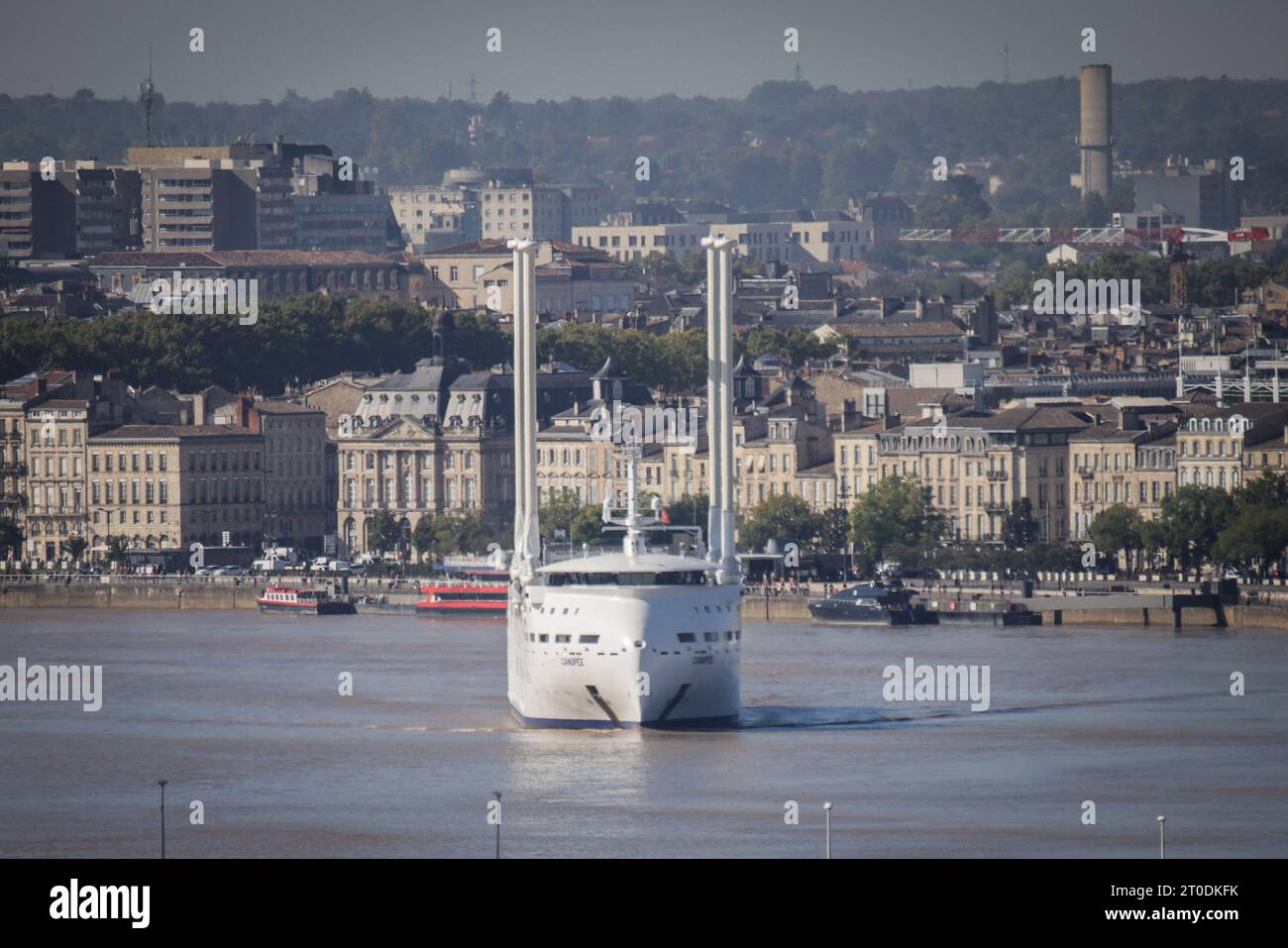 Picture, taken on October 6, 2023, shows the 121-metre long cargo ship ...