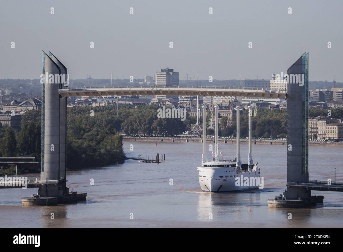 Picture, taken on October 6, 2023, shows the 121-metre long cargo ship ...