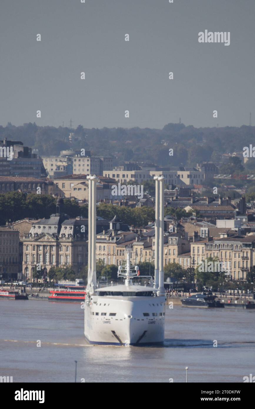 Picture, taken on October 6, 2023, shows the 121-metre long cargo ship ...