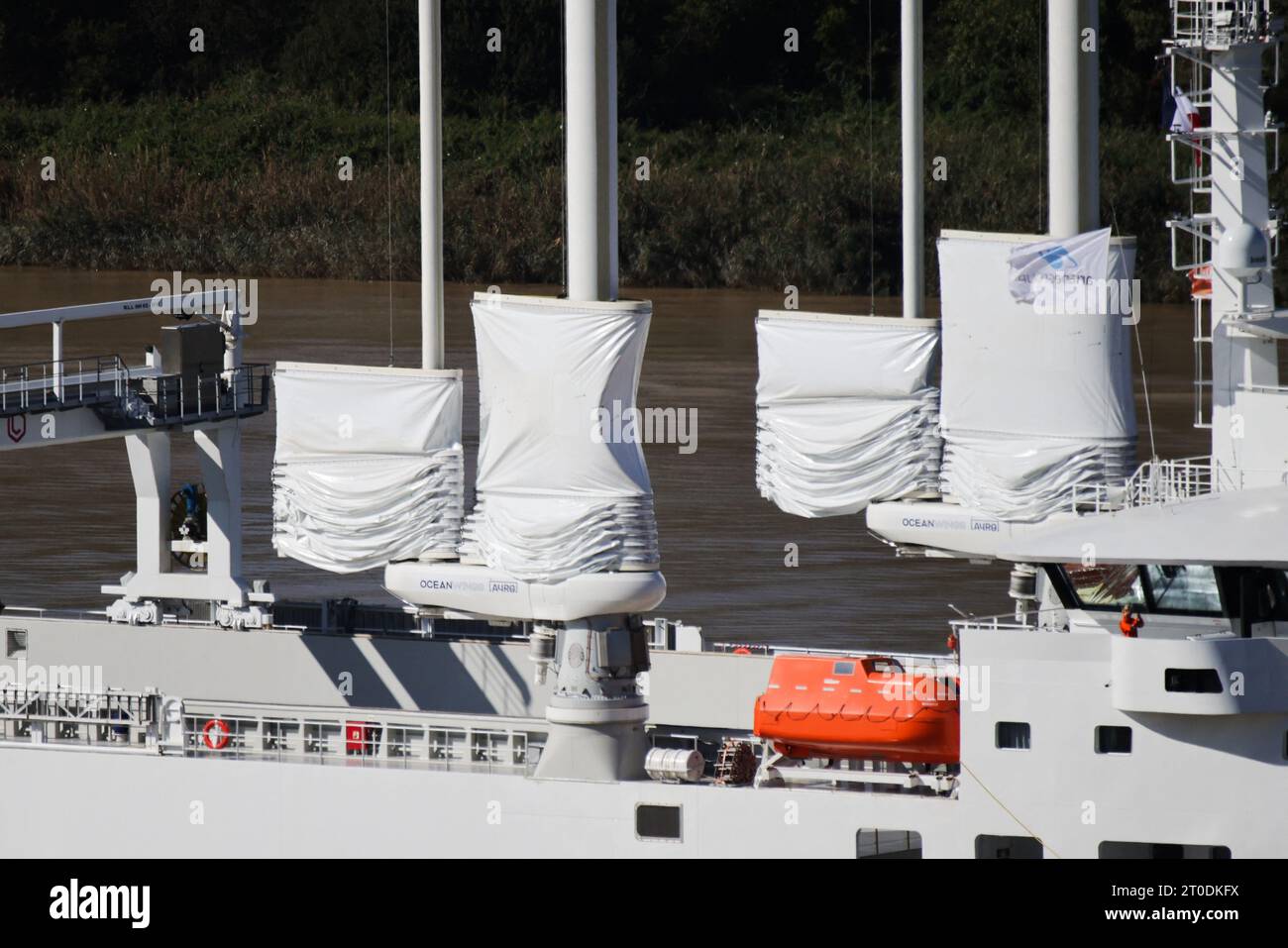 Picture, taken on October 6, 2023, shows the 121-metre long cargo ship ...