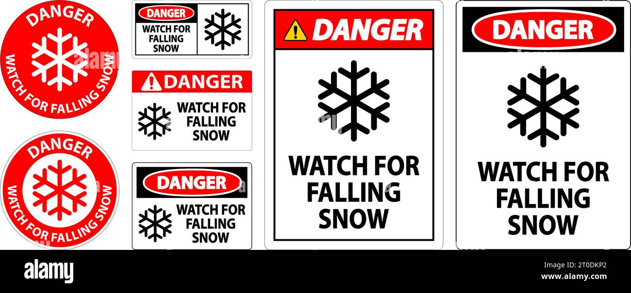 Danger Sign Watch For Falling Snow Stock Vector Image & Art - Alamy