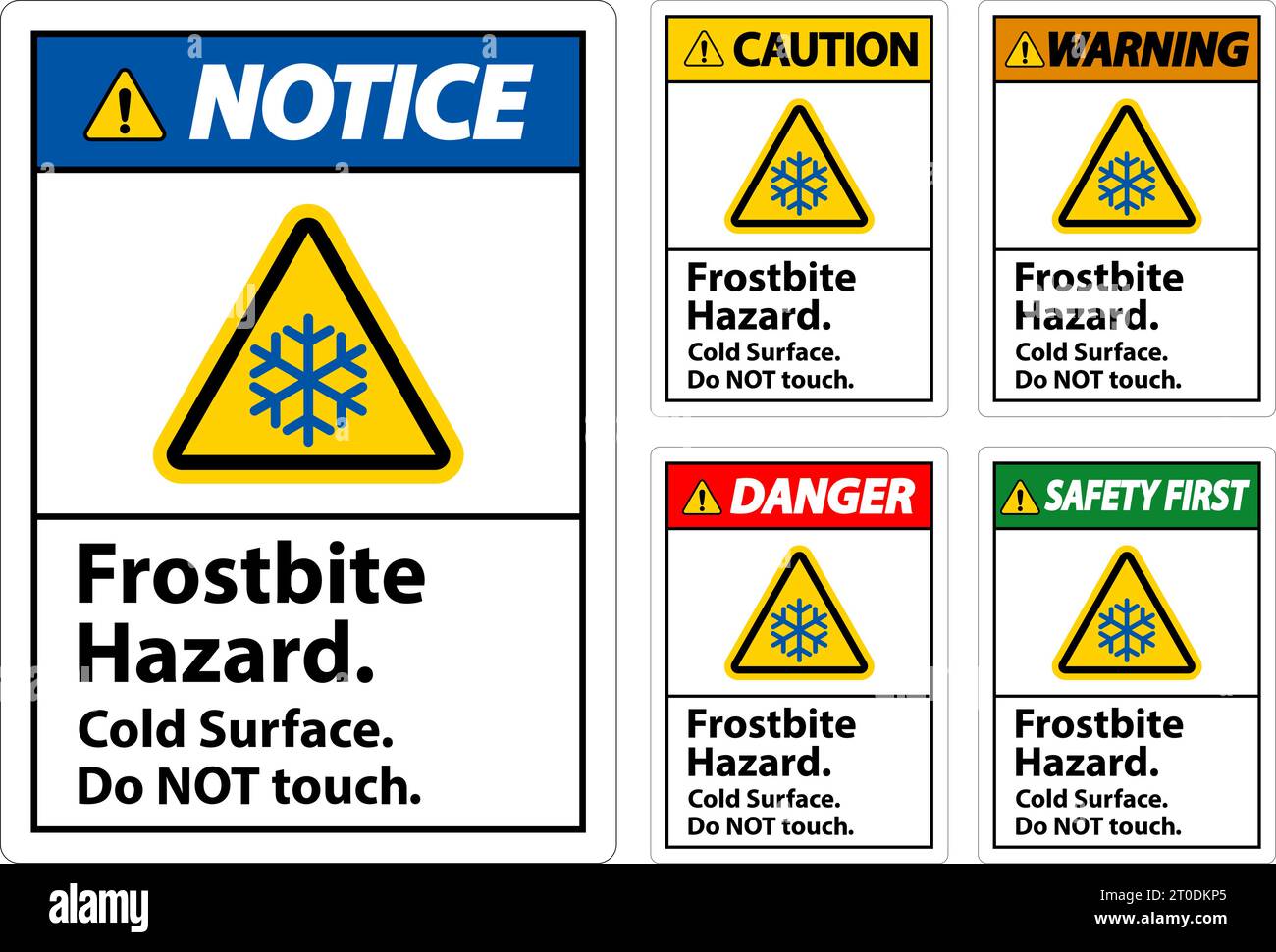 Caution Sign Frostbite Hazard, Do not Touch Cold Surface Stock Vector ...
