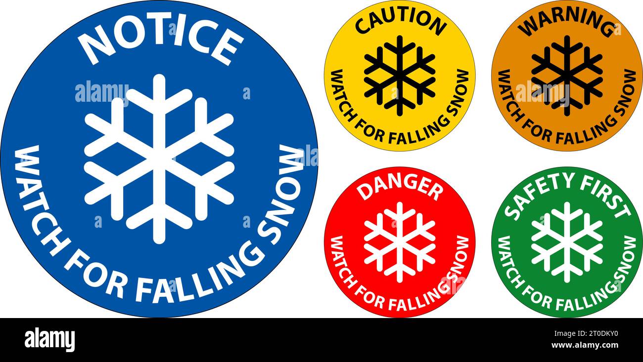 Warning Sign Watch For Falling Snow Stock Vector Image & Art - Alamy