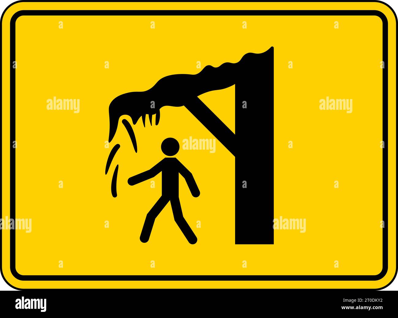 Ice Warning Sign Watch Out For Falling Ice And Snow Symbol Stock Vector ...