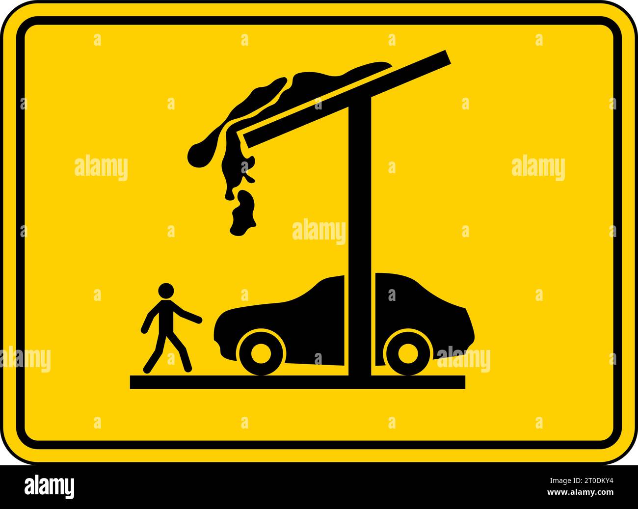 Warning Sign Falling Ice and Snow Symbol Stock Vector Image & Art - Alamy