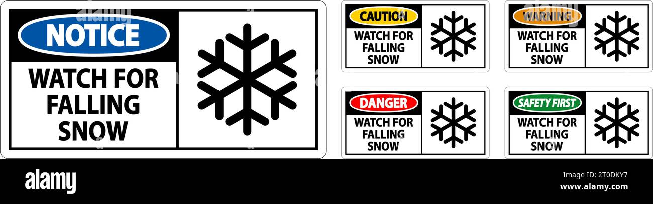 Warning Sign Watch For Falling Snow Stock Vector Image & Art - Alamy