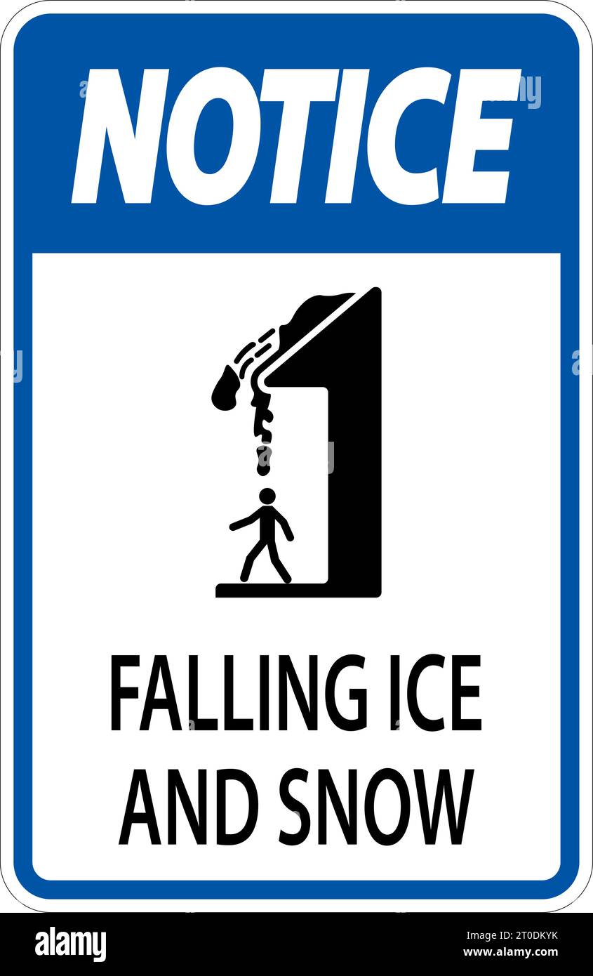 Ice and Snow Warning Sign Caution - Falling Ice And Snow Sign Stock ...