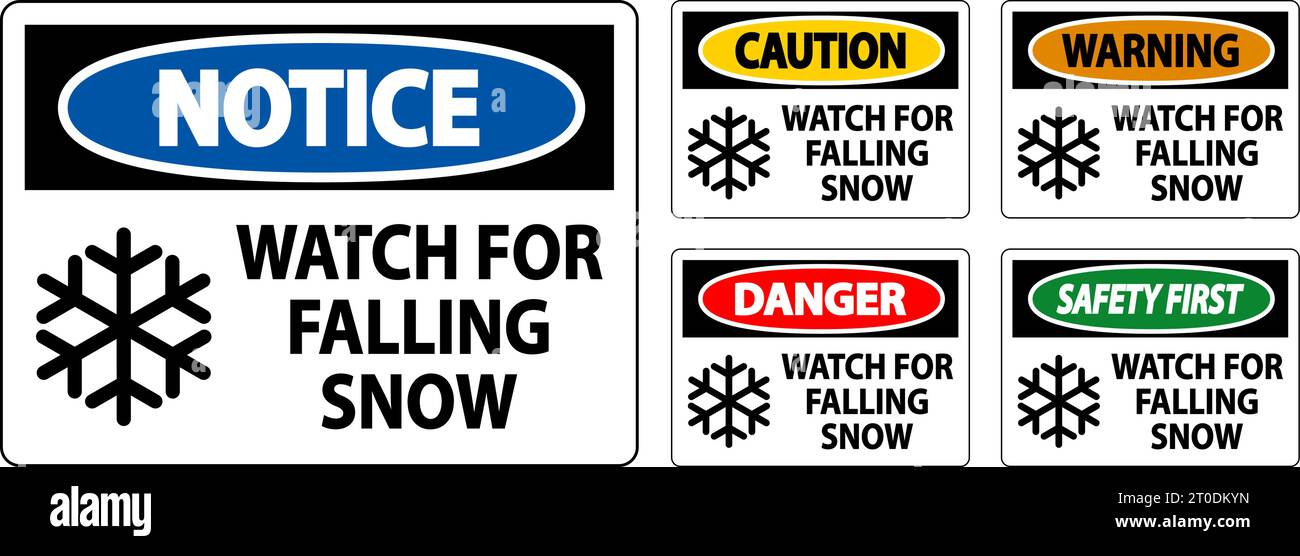 Warning Sign Watch For Falling Snow Stock Vector Image & Art - Alamy