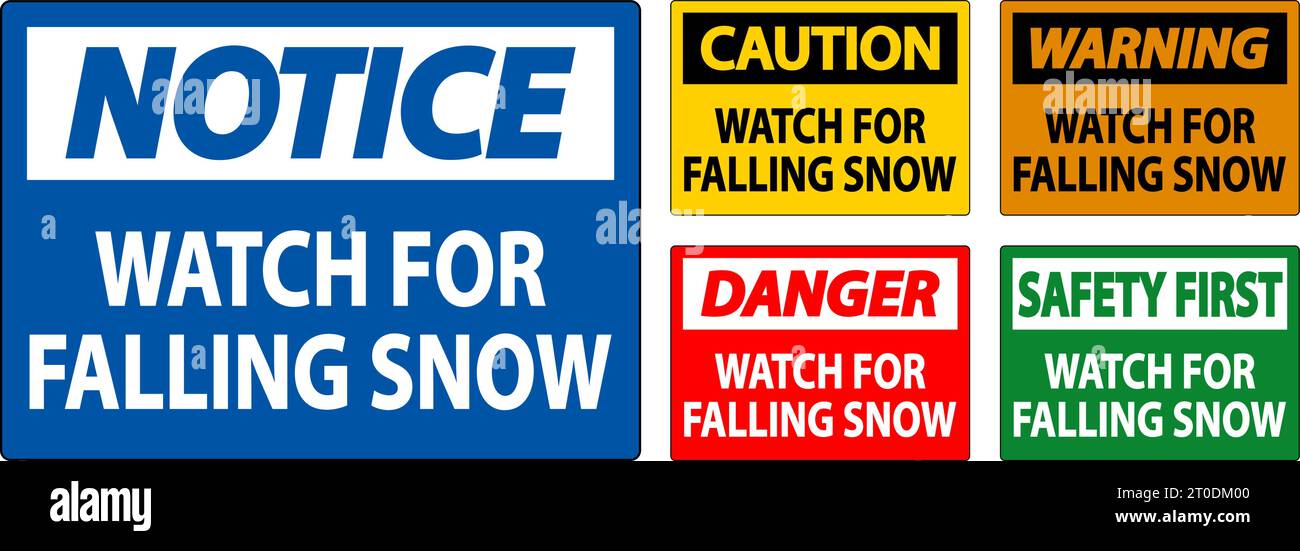 Warning Sign Watch For Falling Snow Stock Vector Image & Art - Alamy