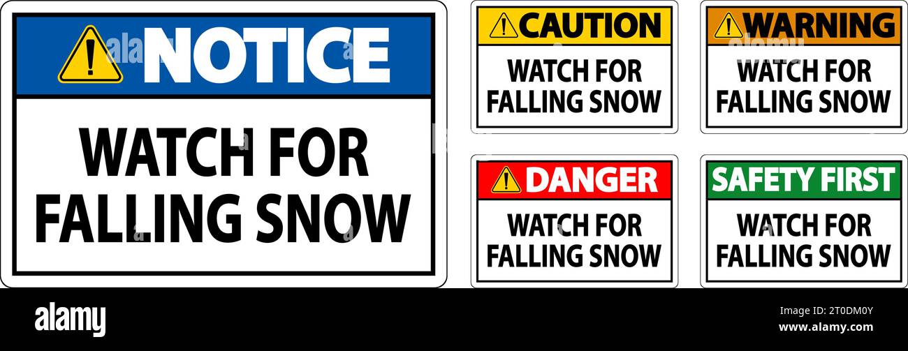 Warning Sign Watch For Falling Snow Stock Vector Image & Art - Alamy