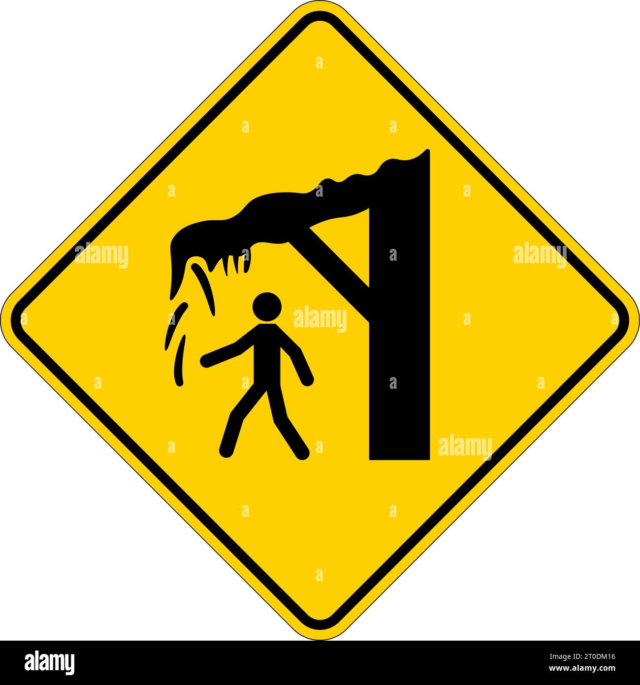 Ice Warning Sign Watch Out For Falling Ice And Snow Symbol Stock Vector ...