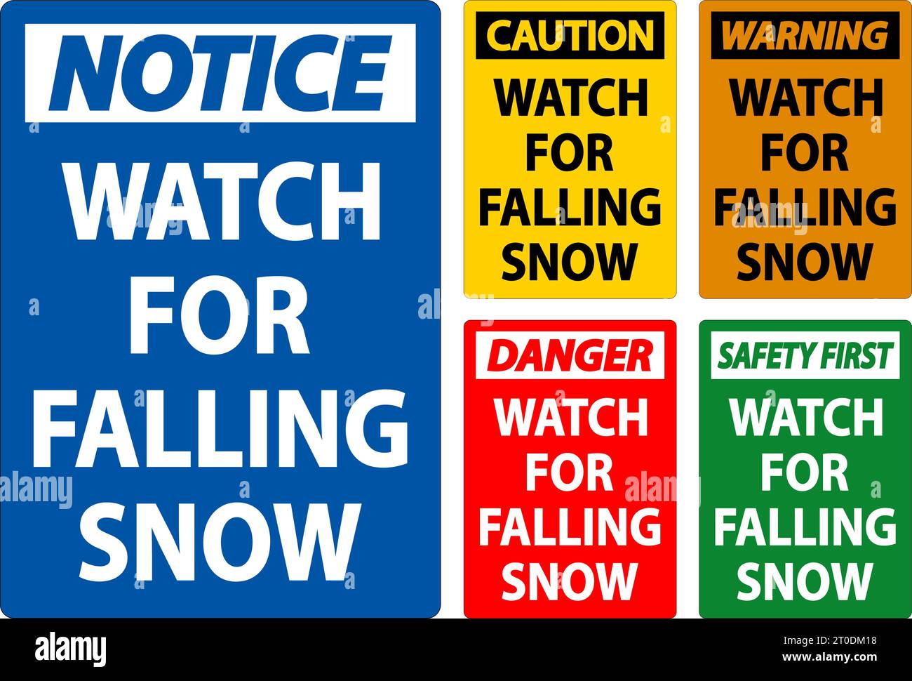 Warning Sign Watch For Falling Snow Stock Vector Image & Art - Alamy