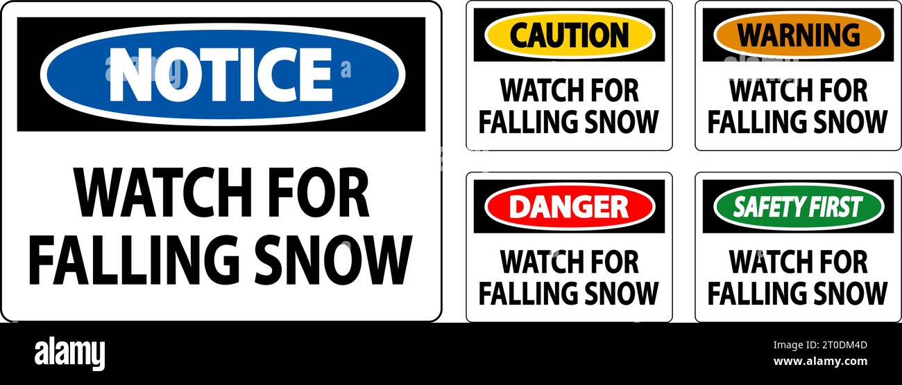 Warning Sign Watch For Falling Snow Stock Vector Image & Art - Alamy