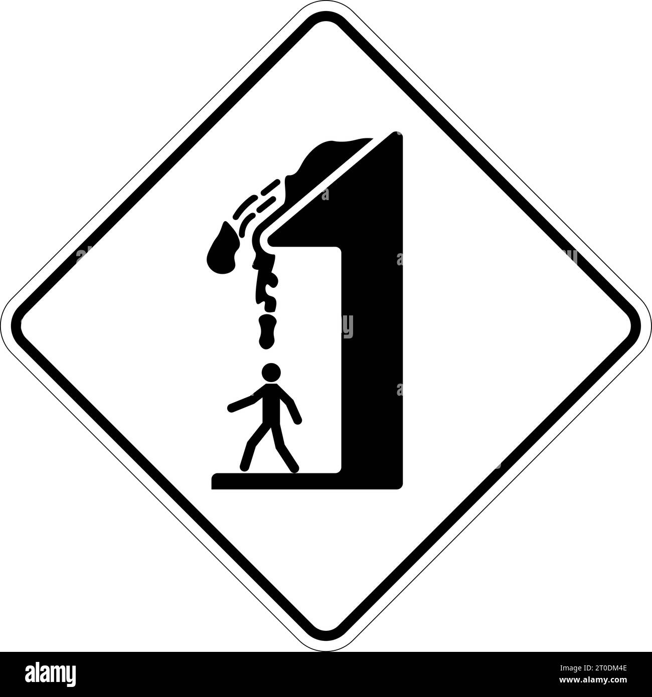 Caution Falling Snow Sign Falling Ice Stock Vector Image & Art - Alamy