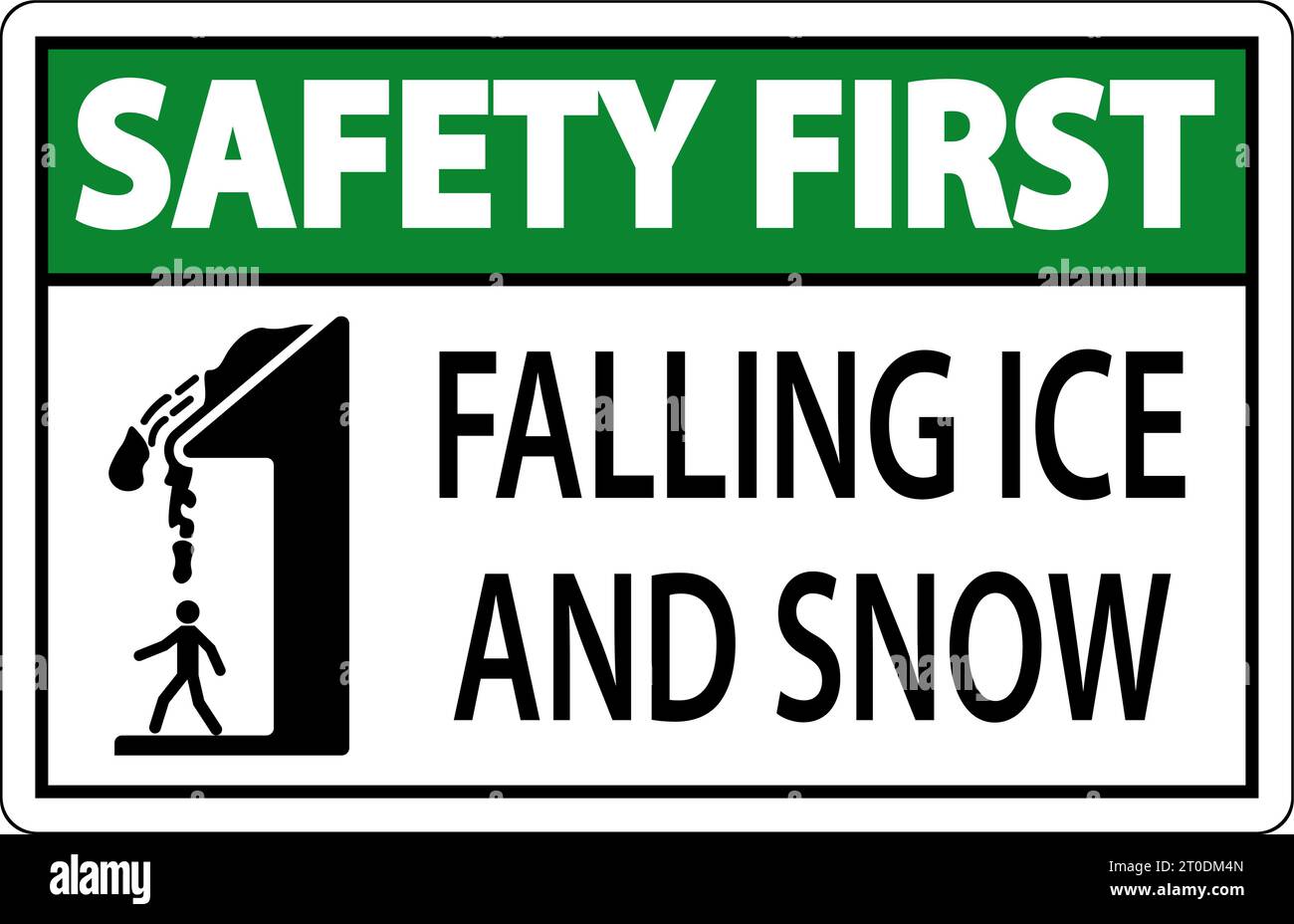 Ice and Snow Warning Sign Caution - Falling Ice And Snow Sign Stock ...