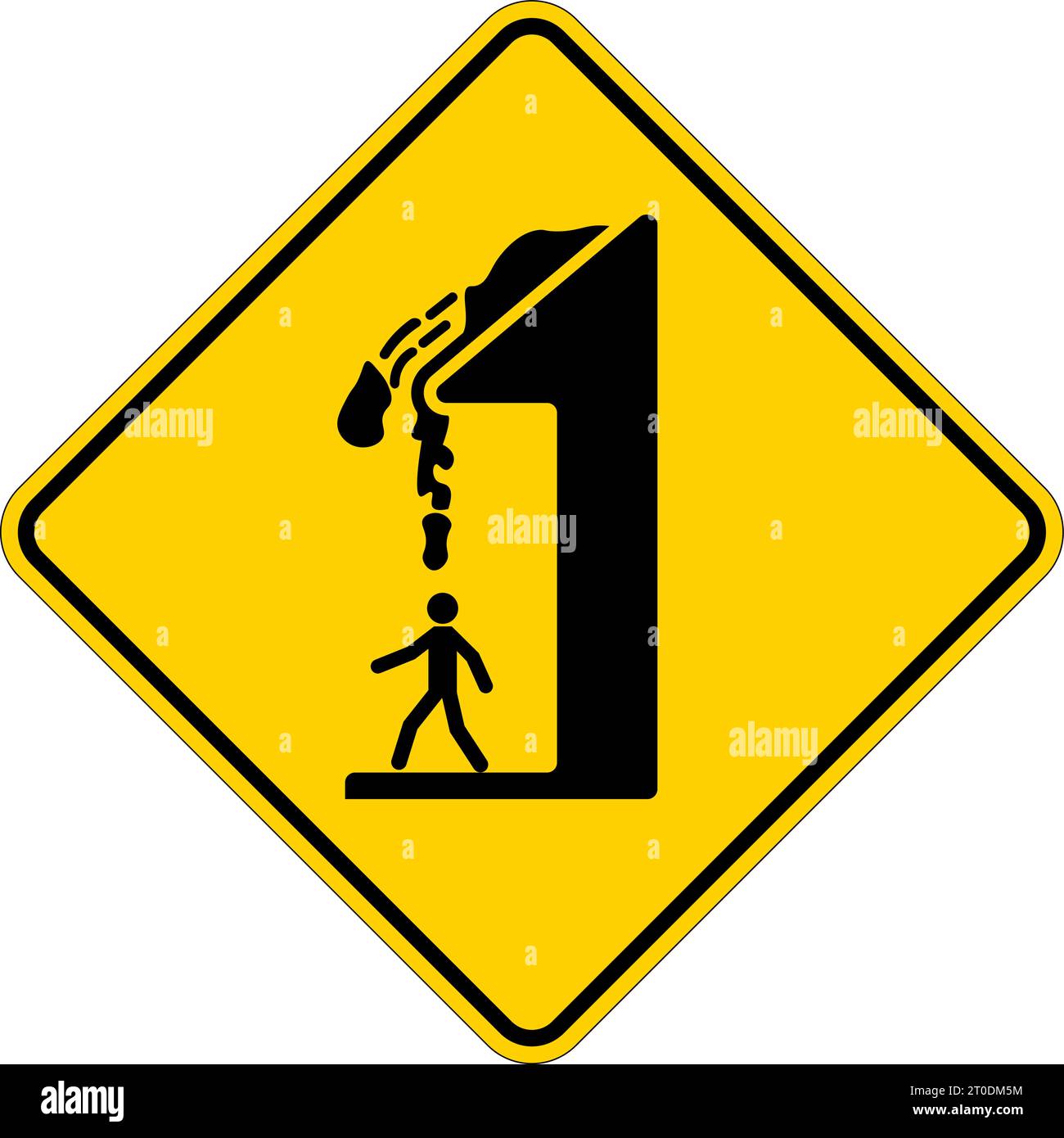 Caution Falling Snow Sign Falling Ice Stock Vector Image & Art - Alamy