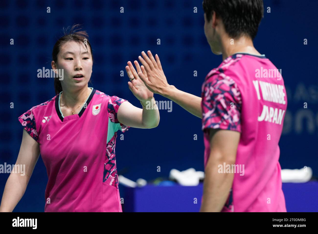 Hangzhou, China's Zhejiang Province. 6th Oct, 2023. Watanabe Yuta (R ...