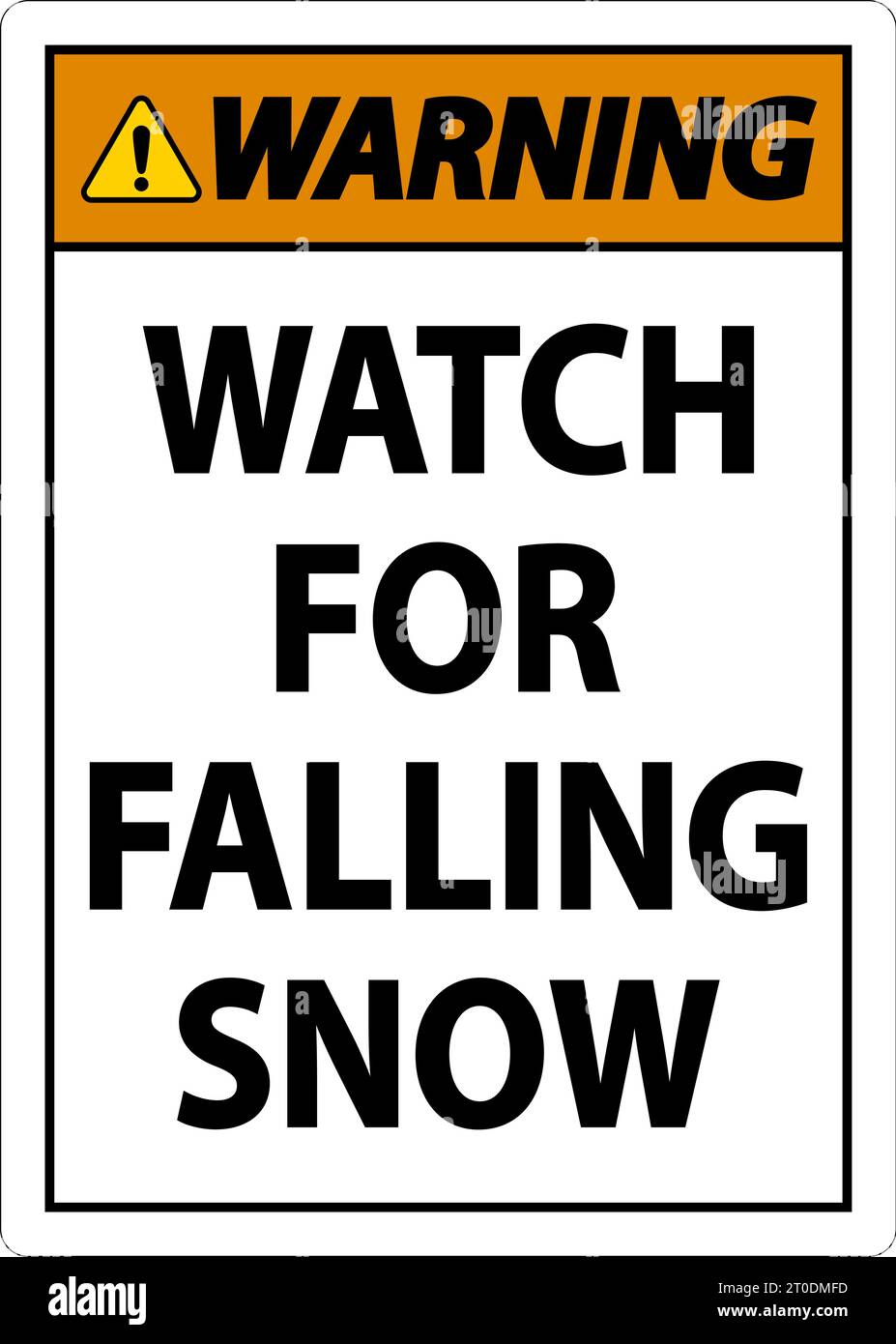 Warning Sign Watch For Falling Snow Stock Vector Image & Art - Alamy