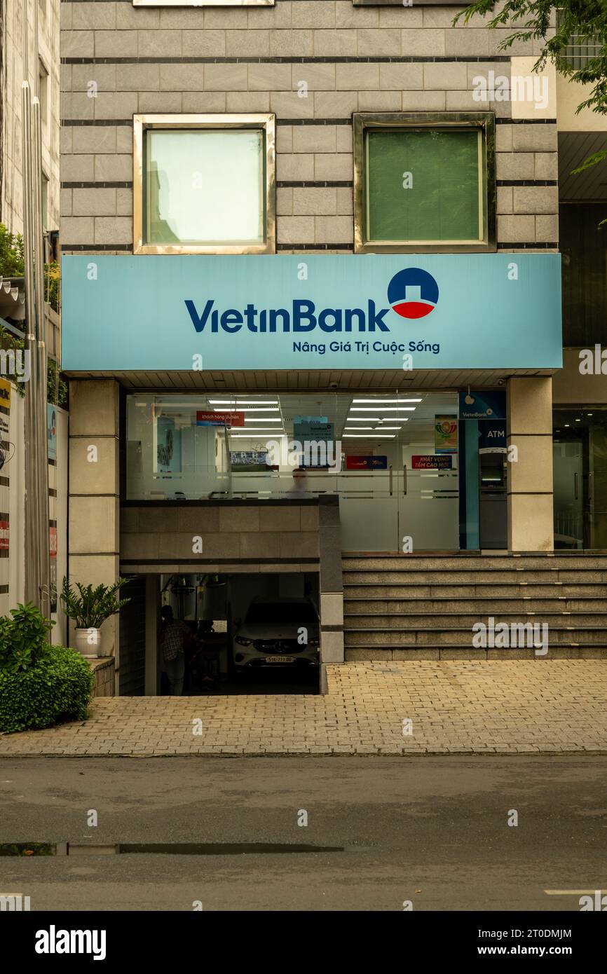 Front view of the Vietin Bank on Pasteur Street, Ho Chi Minh City ...