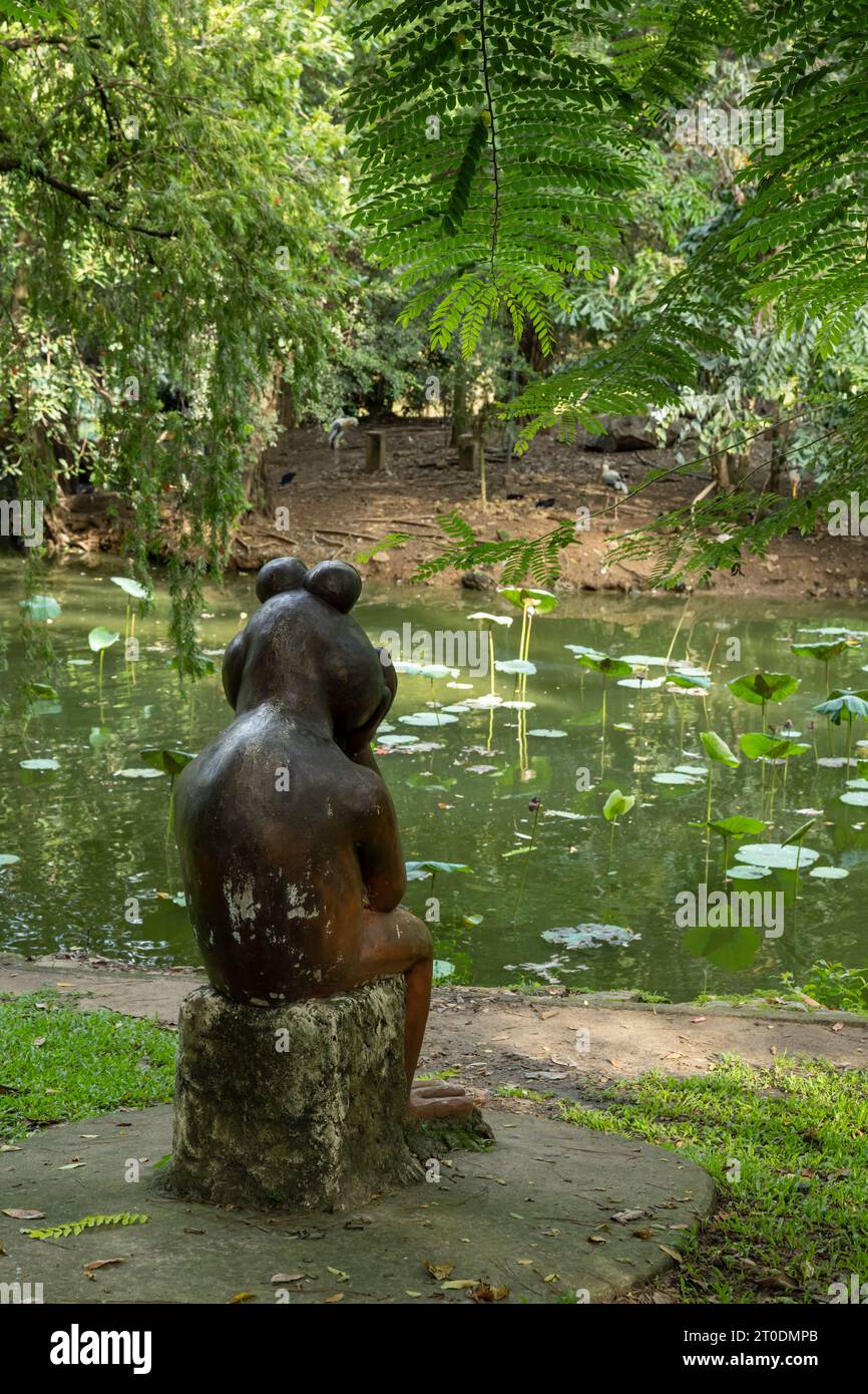 The frog statue sitting by the lake at Saigon Zoo and Botanical Garden ...