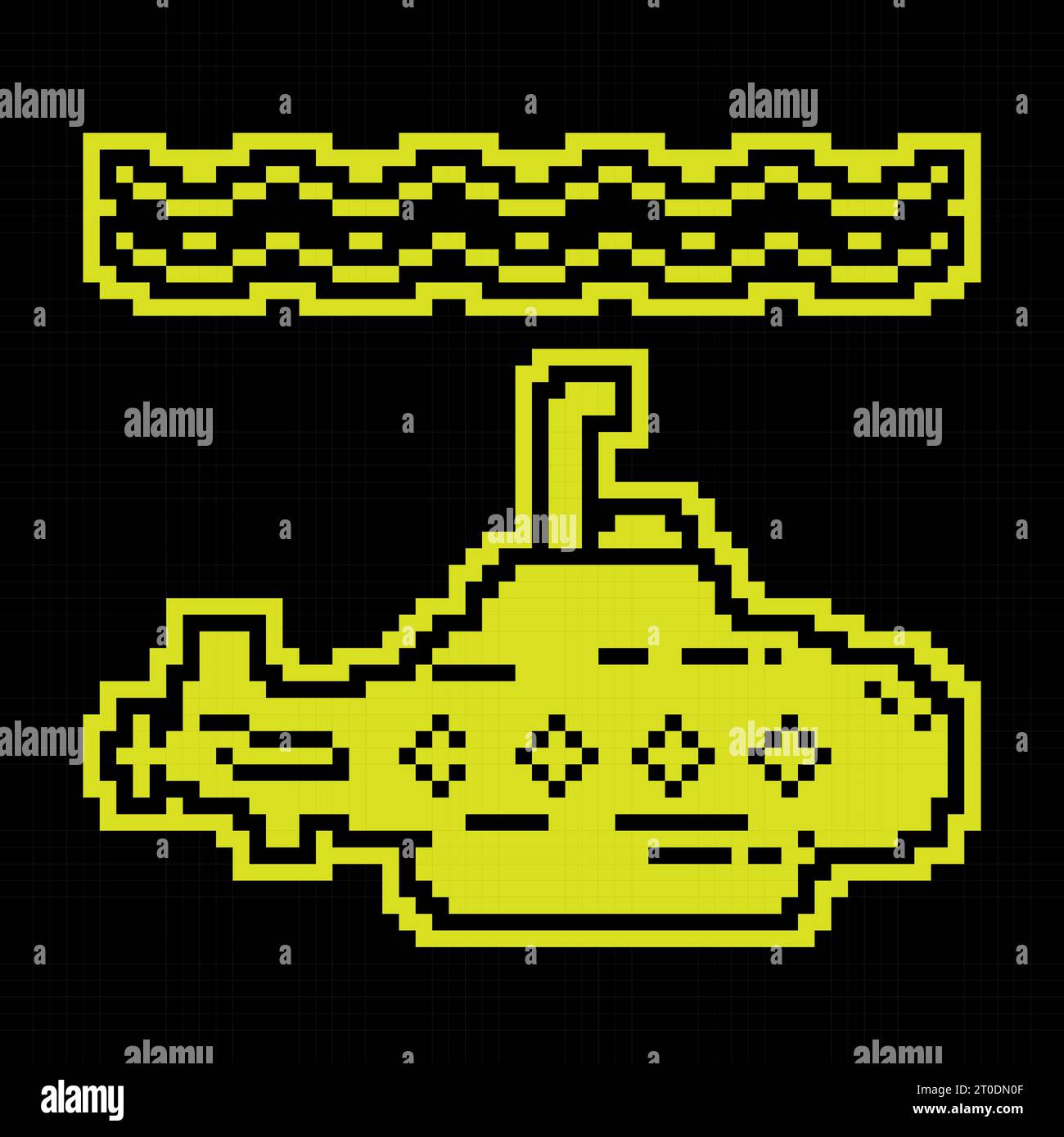Scientific bathyscaphe, submarine Pixel silhouette icon. Underwater ...