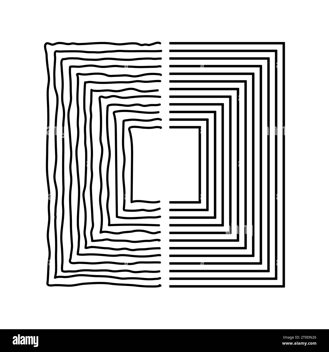 Square aesthetic hand drawn Contemporary printable pattern with ...