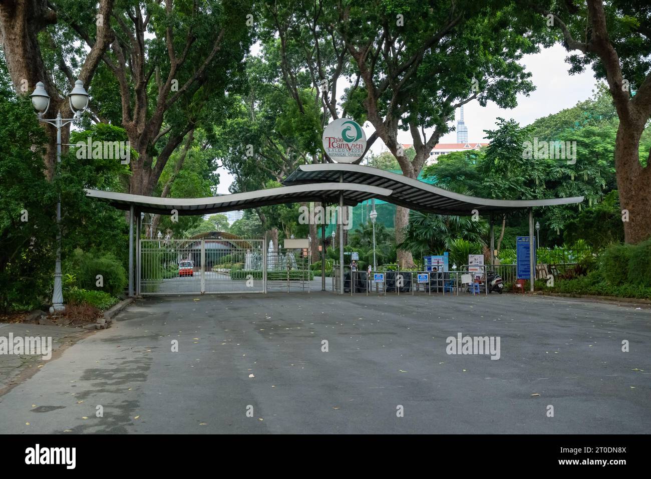 Front entrance to the Saigon Zoo and Botanical Garden, Ho Chi Minh City ...