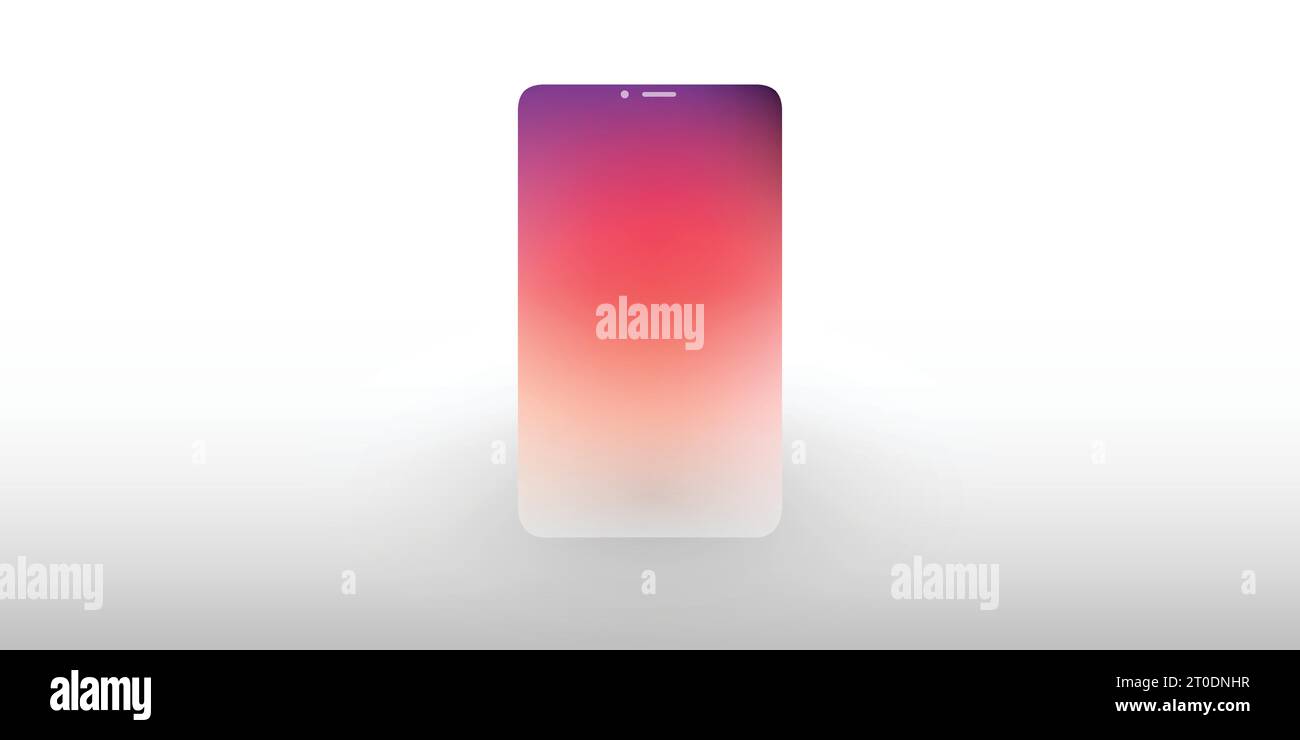 Colorful Smart Phone Layout with Blank Screen, Technology Background ...