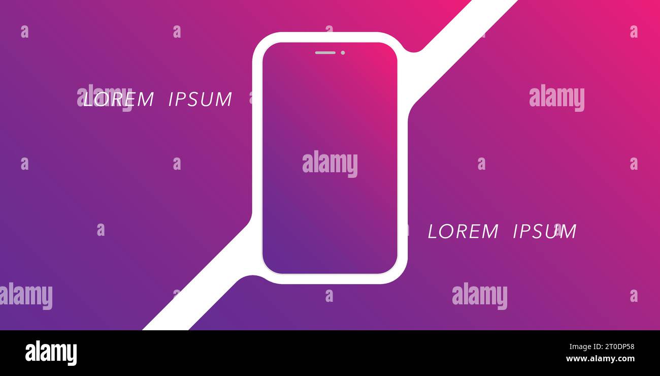 Colorful Advertising Design Template with Smartphone Silhouette for ...