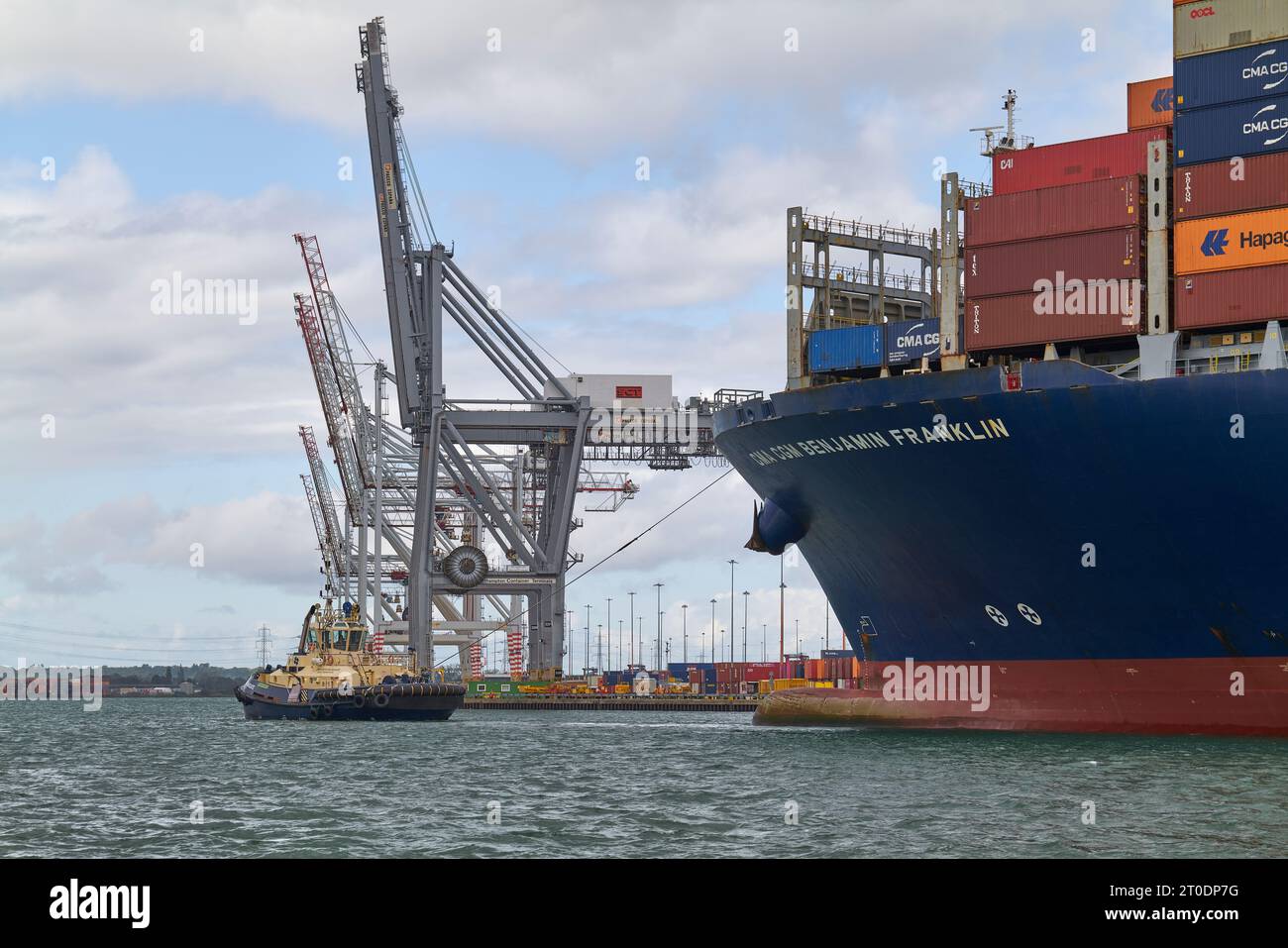 The Tug SVITZER BARGATE Guides The ULCS CMA CGM BENJAMIN FRANKLIN ...