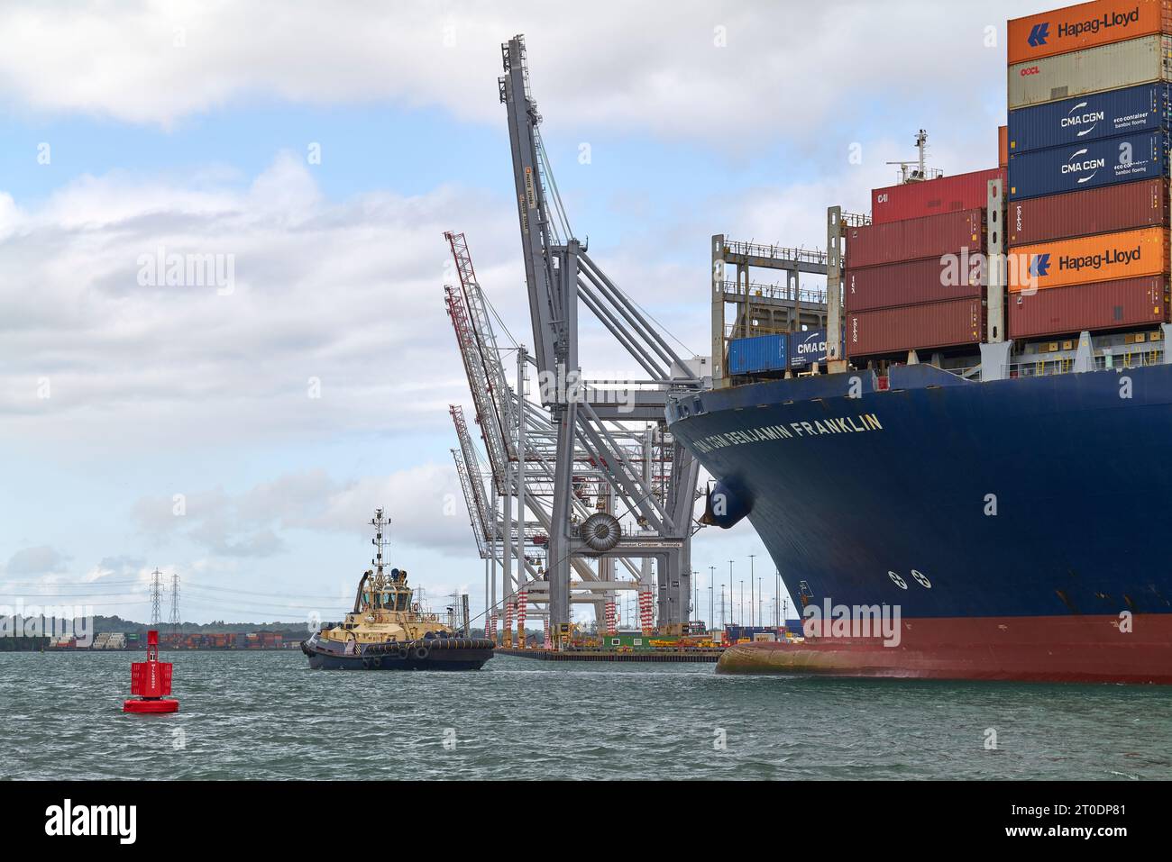 The Tug SVITZER BARGATE Escorts The ULCS CMA CGM BENJAMIN FRANKLIN ...