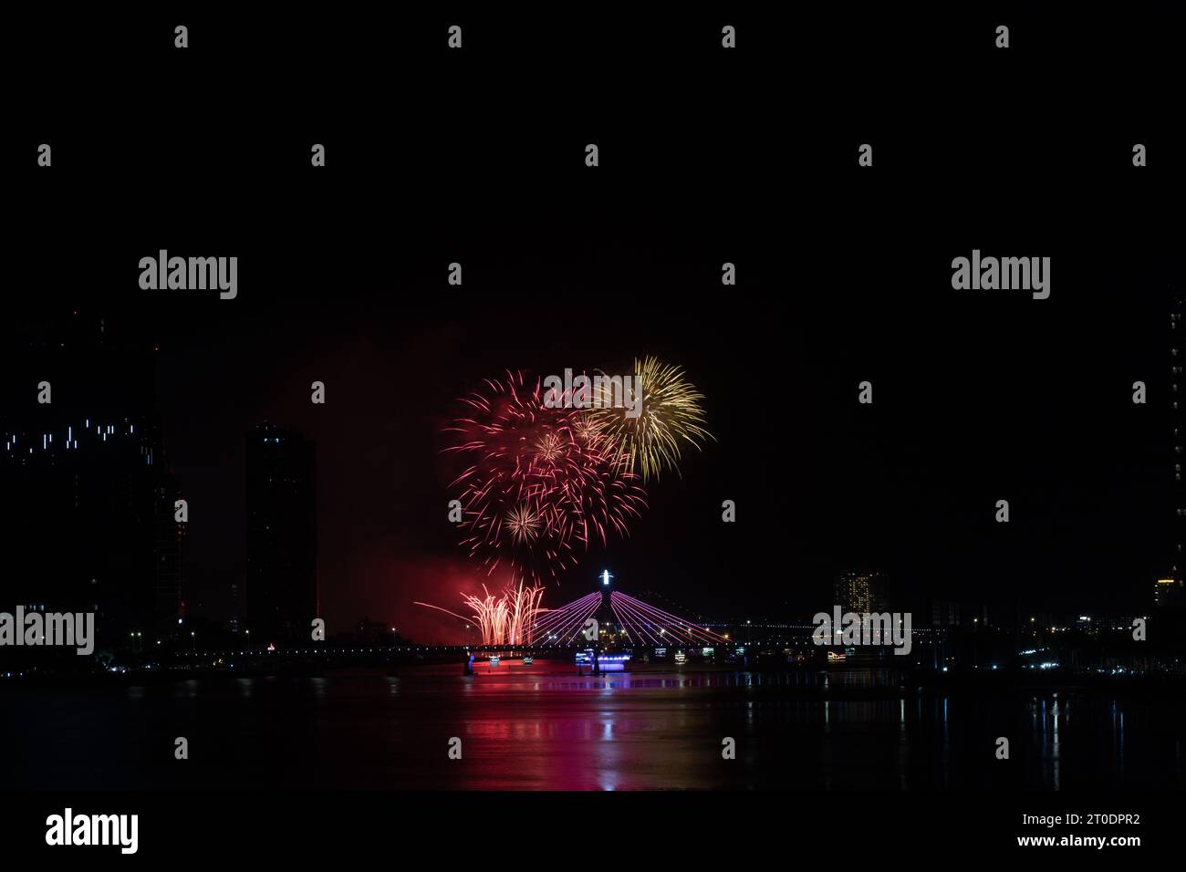Beautiful fireworks festival in Da Nang Bay, Vietnam Stock Photo - Alamy