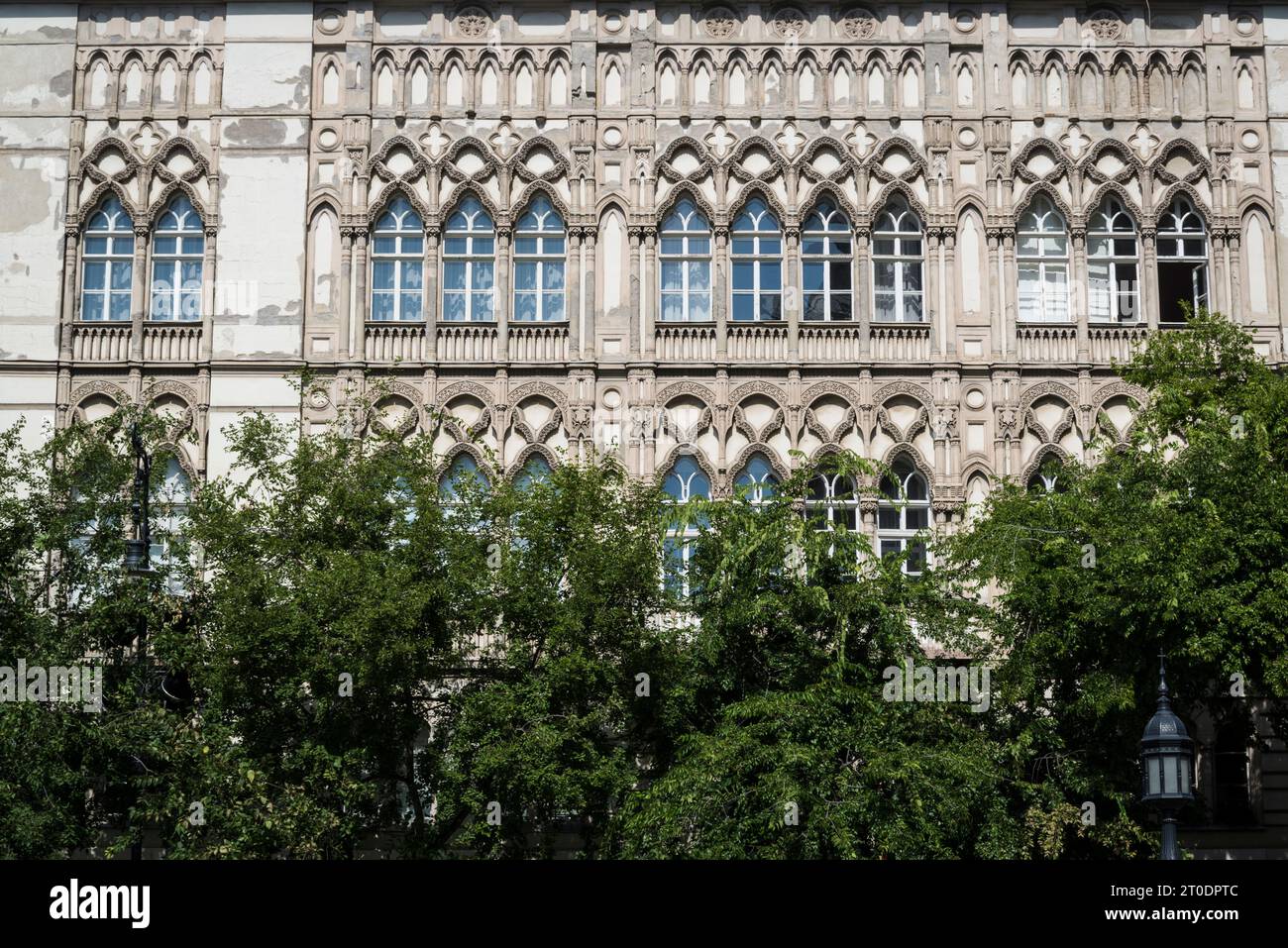 Detail of gothic Revival architecture in downtown Budapest, Hungary ...