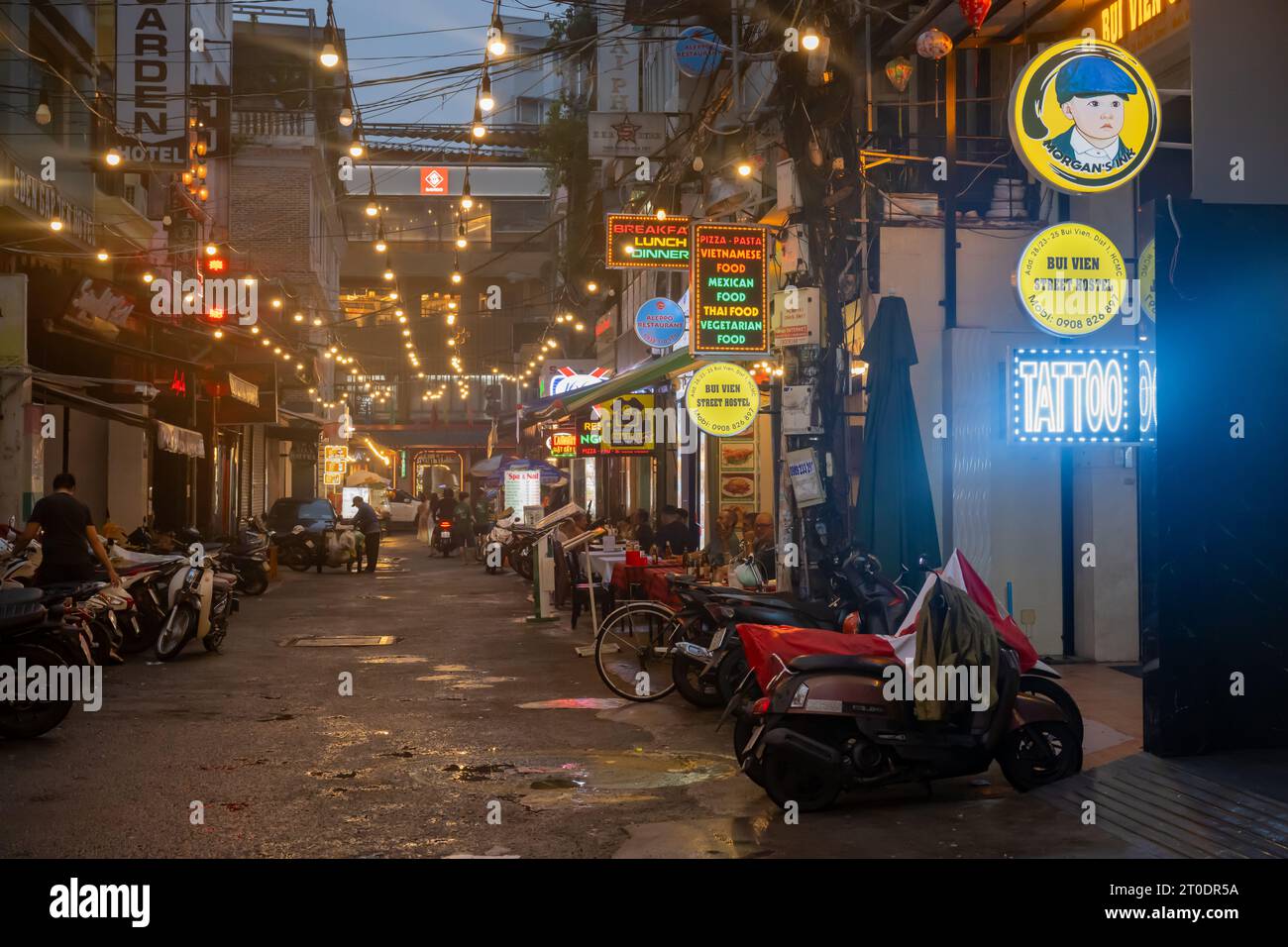 Bui Vien Walking Street at night, Ho Chi Minh City, Vietnam Stock Photo - Alamy