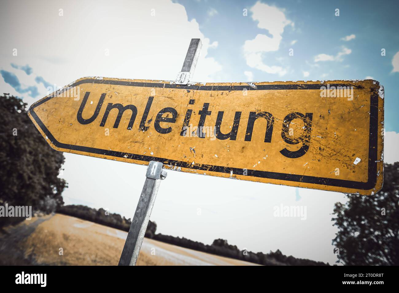 Straßenschild Umleitung *** Road sign detour Stock Photo - Alamy