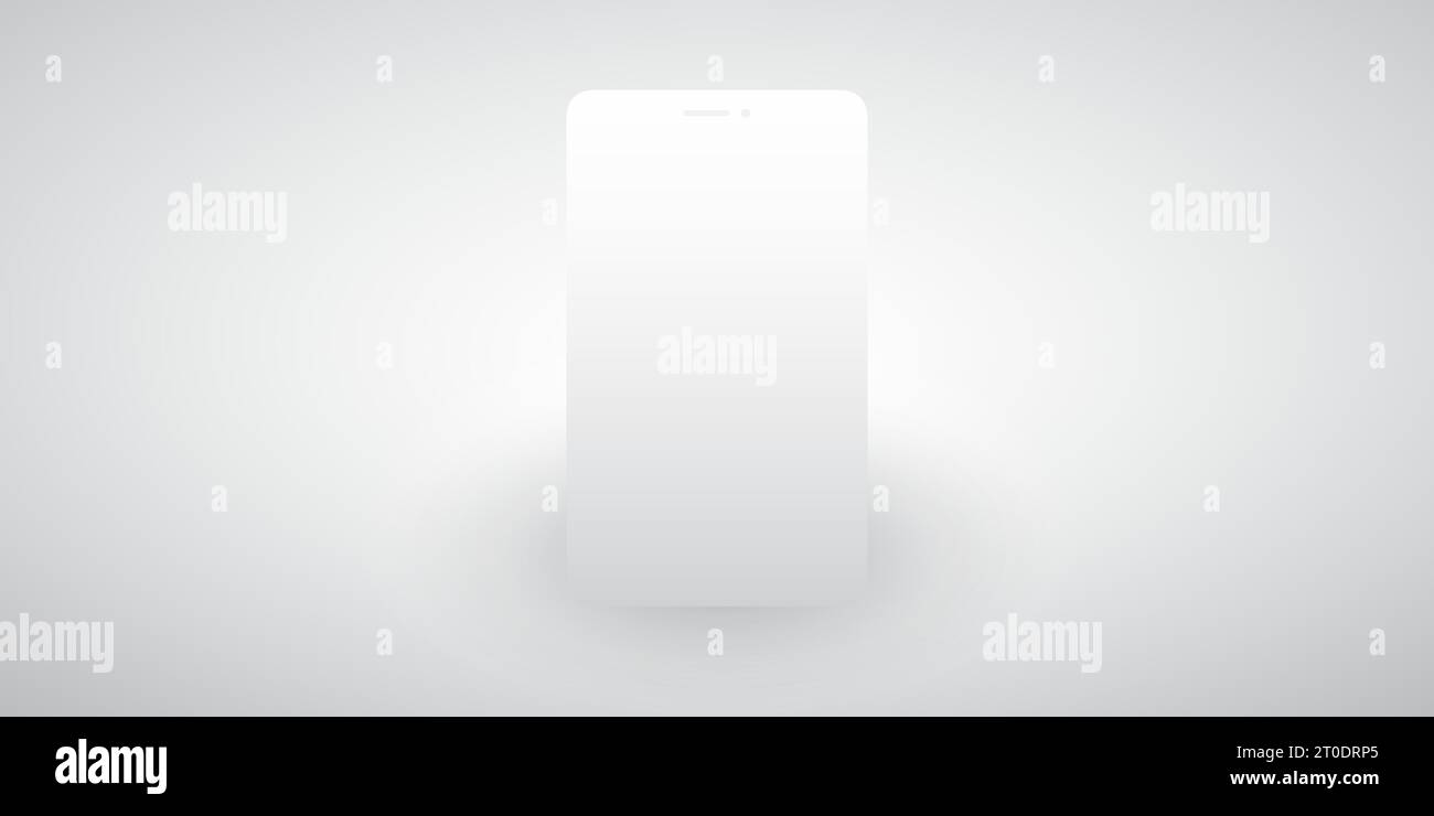 Grey Smart Phone Layout with Blank Screen, Technology Background ...