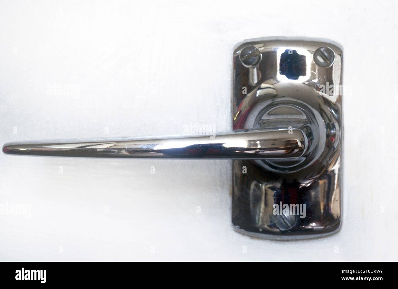 Chrome Lever Door Handle Stock Photo - Alamy