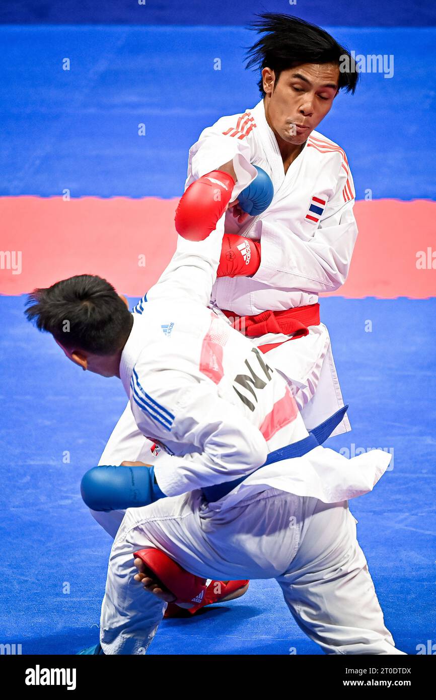 Hangzhou, China's Zhejiang Province. 6th Oct, 2023. Ari Saputra (front ...