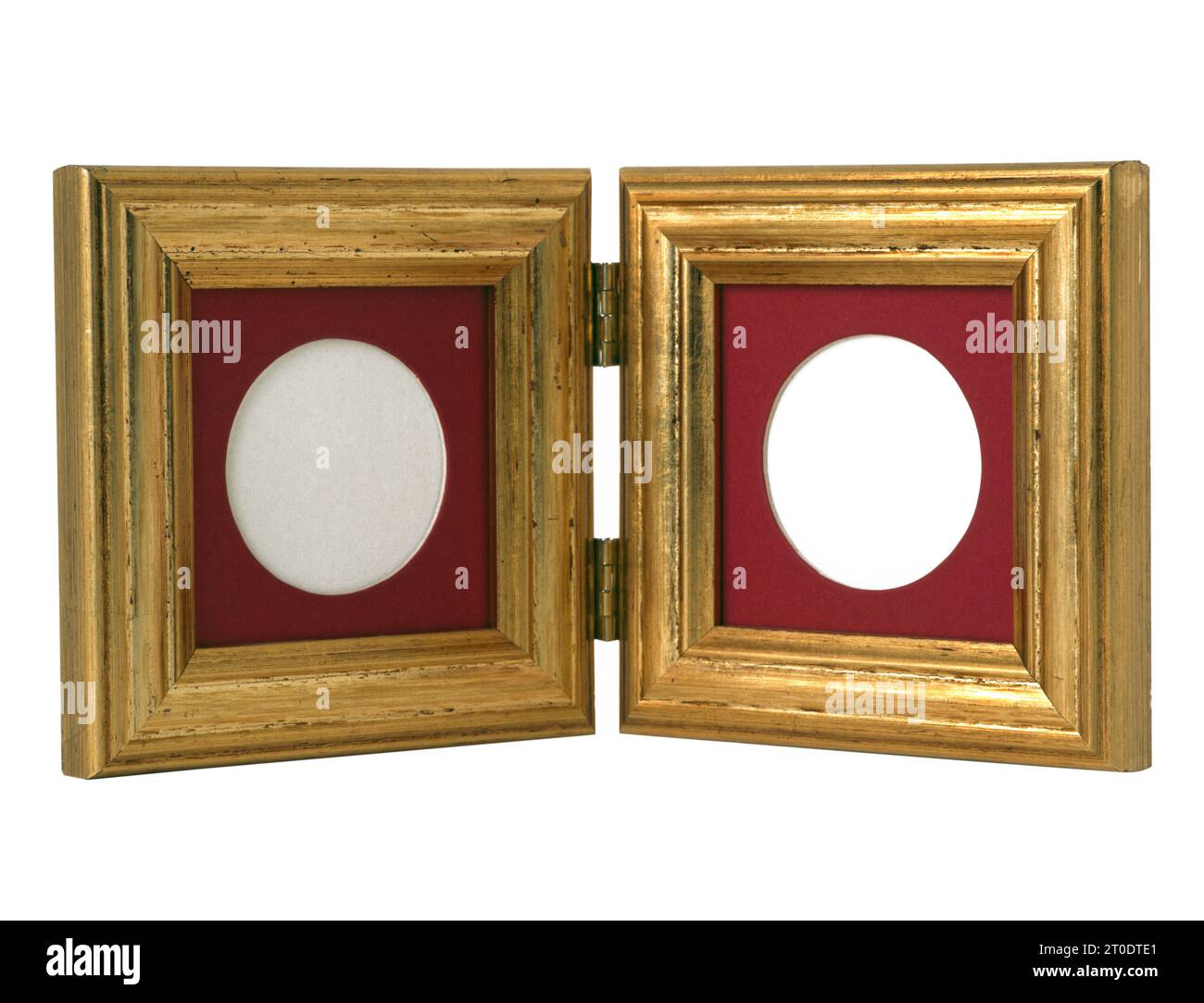 Empty Painted Gold Double Photo Frame Stock Photo - Alamy