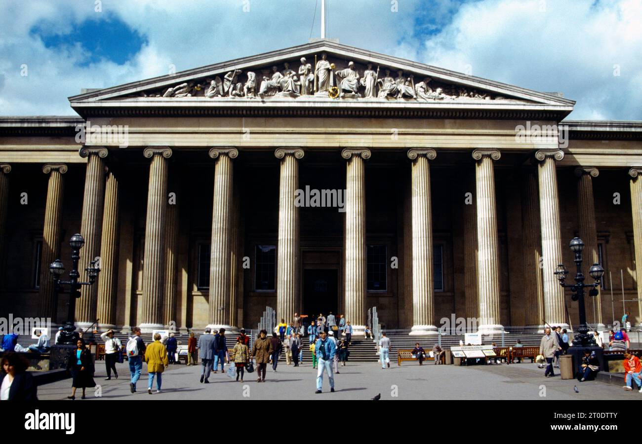 London England British Museum Building with Greek Revival Facade Stock ...
