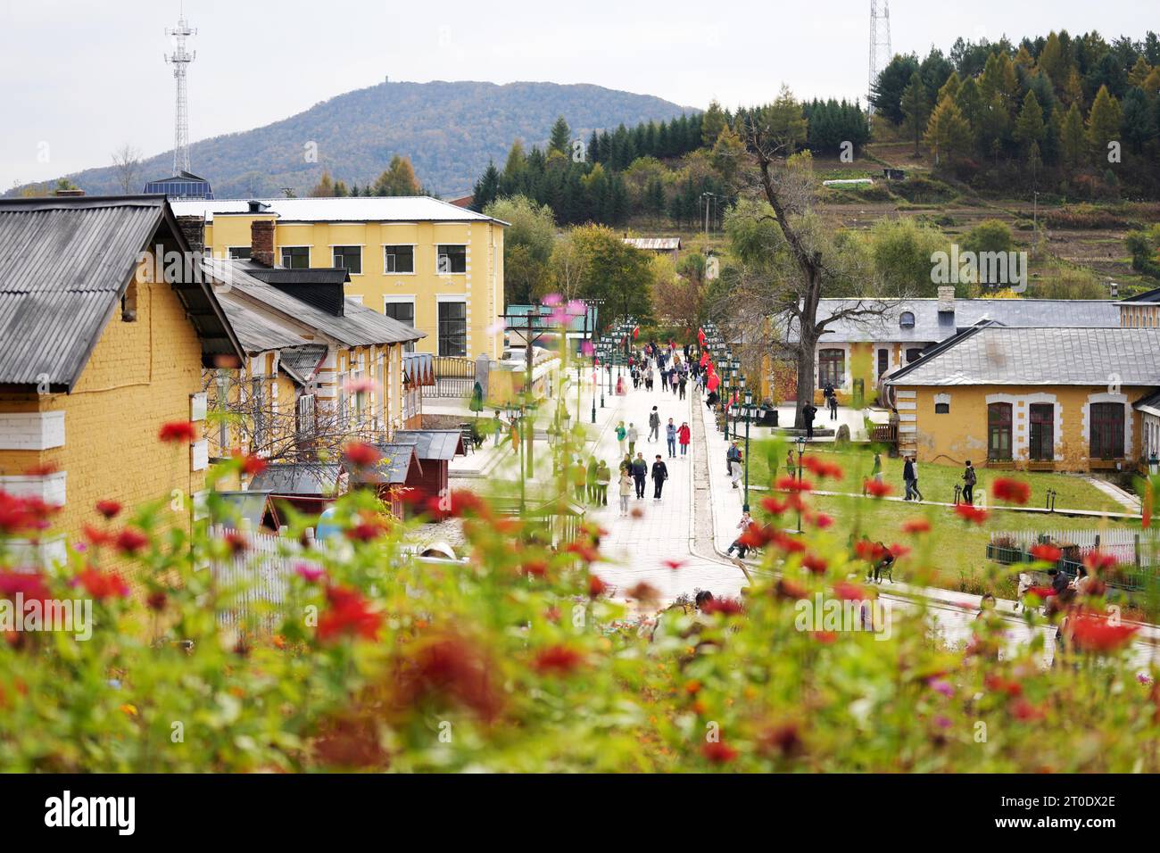 Harbin, China's Heilongjiang Province. 3rd Oct, 2023. Tourists visit a ...