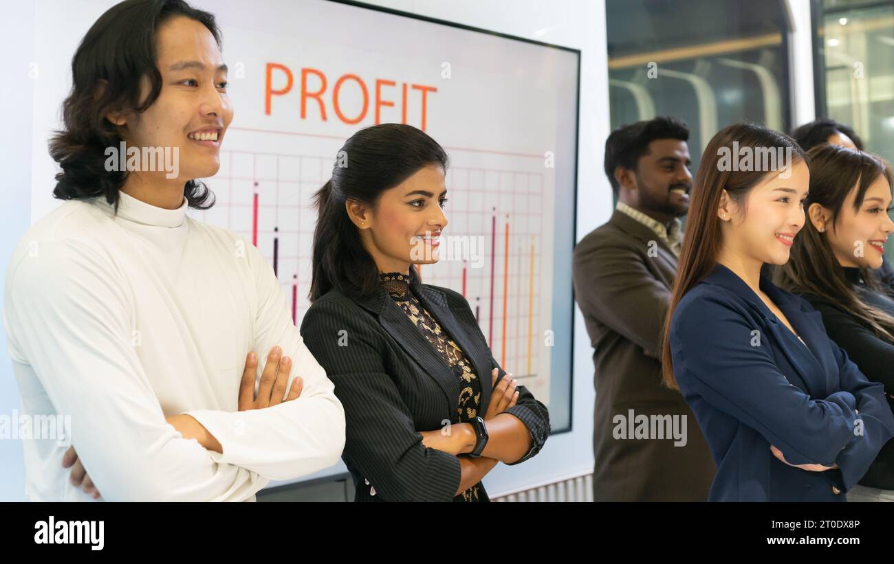 Group of diversity workers showing their confident, arm crossed posture ...