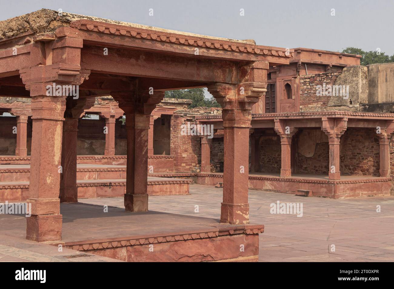 The crumbling remains of an old indian fort made out of red stone Stock ...