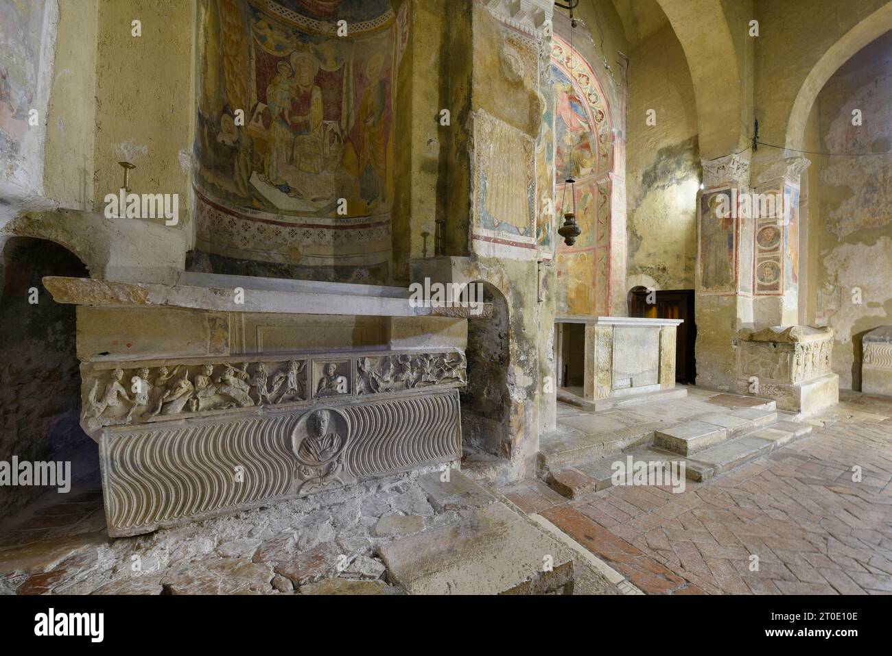 Ferentillo (Umbria - Tr), abbey of San Pietro in Valle. Inside church ...