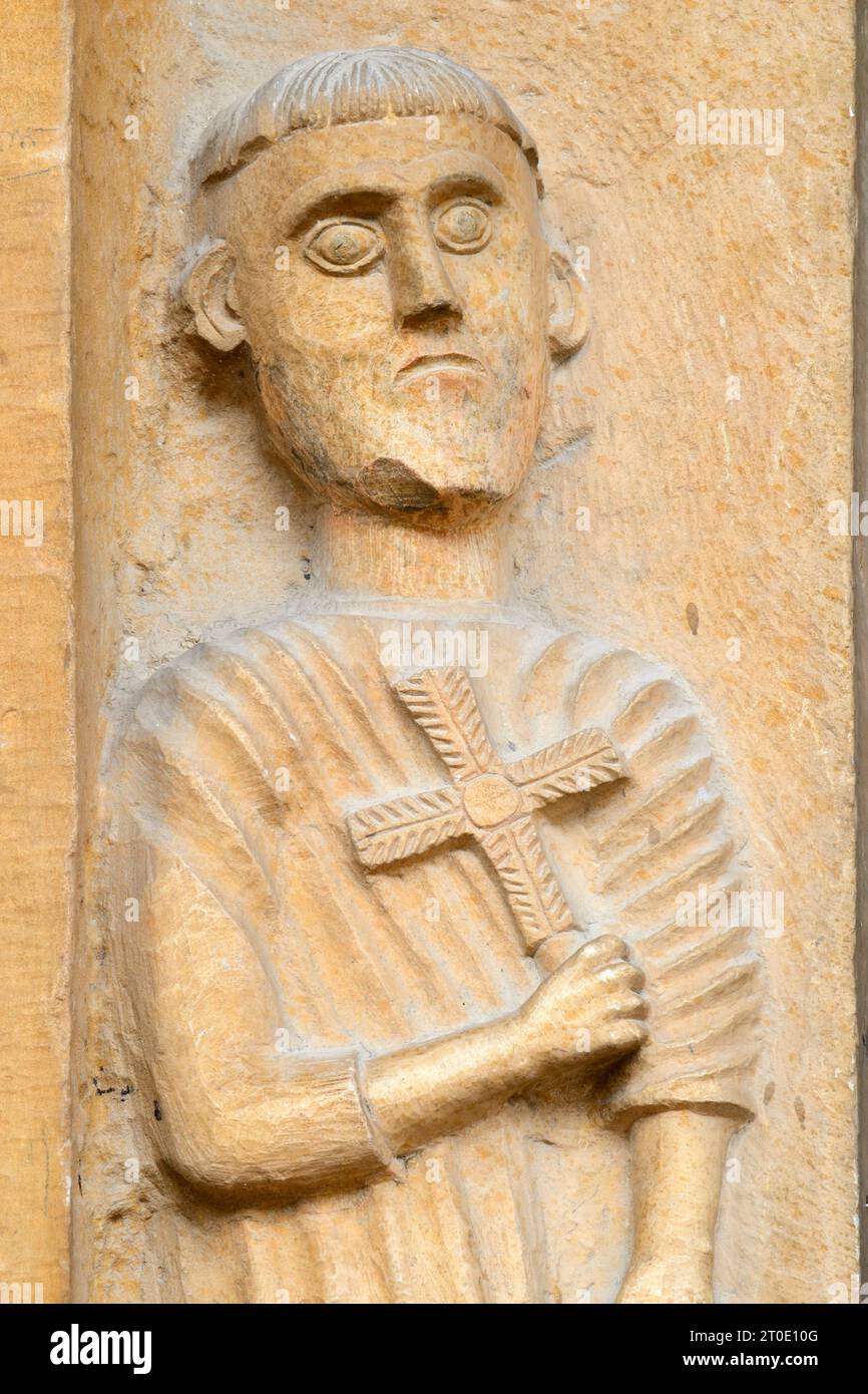 Ferentillo (Umbria - Tr), abbey of San Pietro in Valle. Portal of the ...